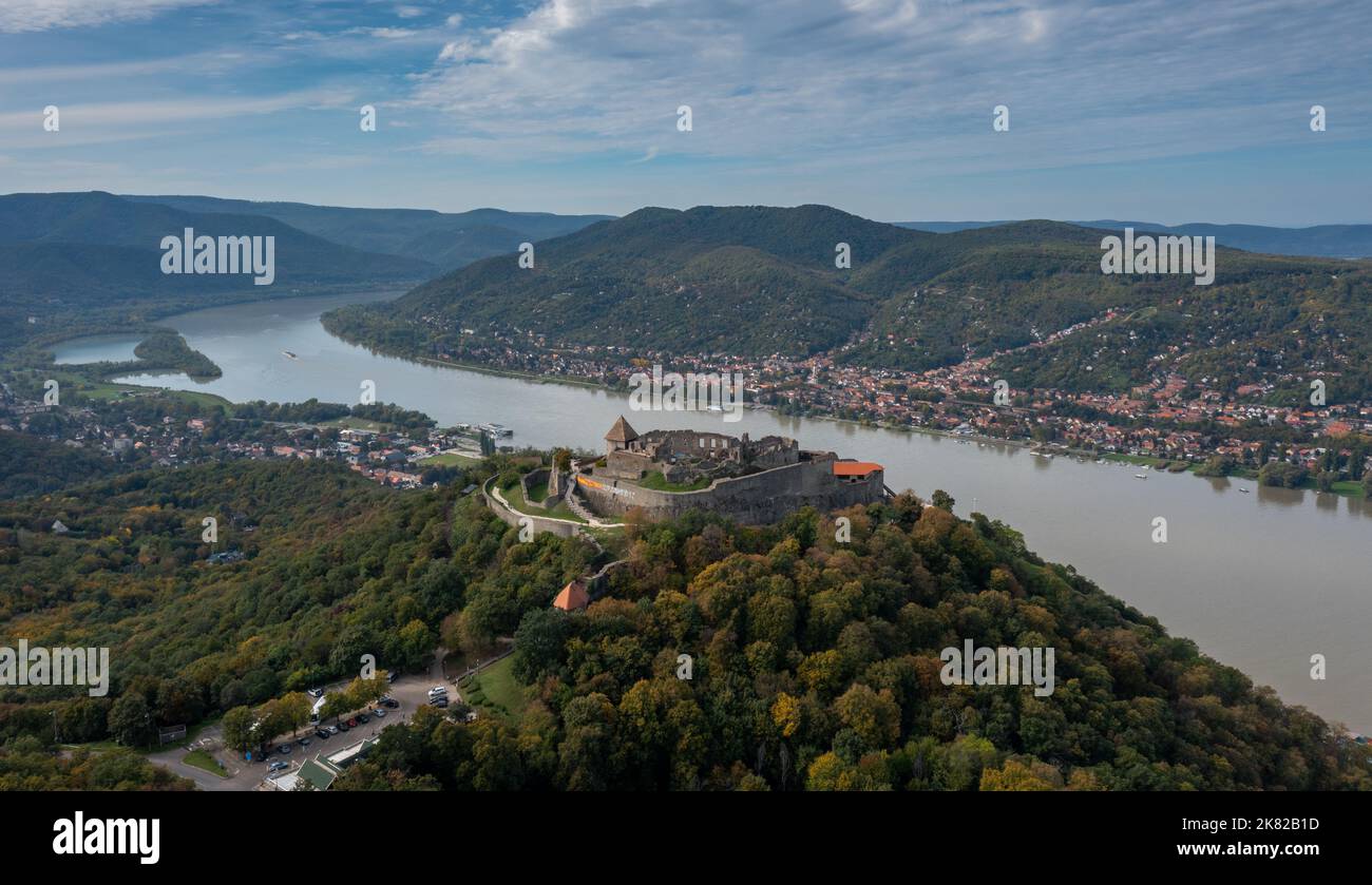 Visegrad, Hungary - 6 October, 2022: landscape view of the Danube Bend ...
