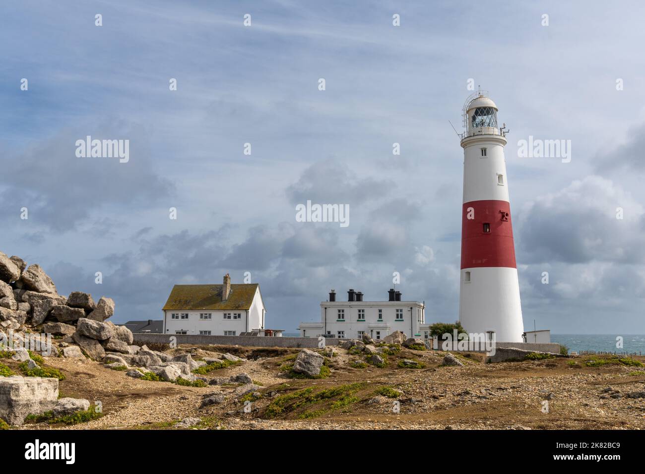 A view of the Portland Bill Lighthouse and Vistors Center on the Isle ...