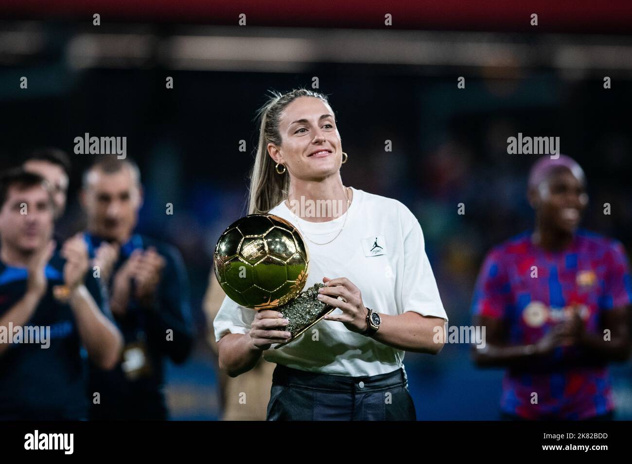 Alexia Putellas of FC Barcelona poses with the Ballon D'Or (Golden Ball ...