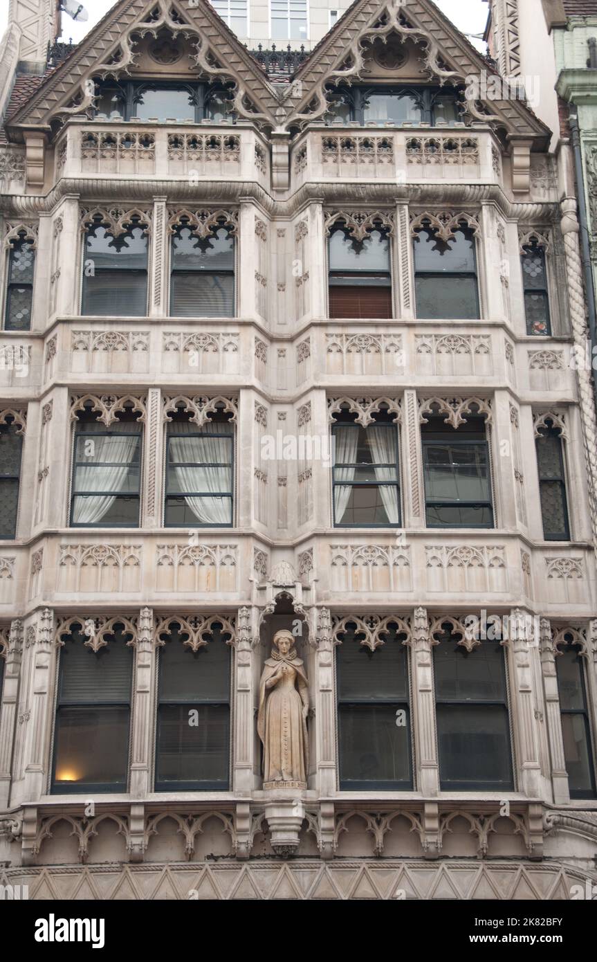 Mary Queen of Scots House, Fleet Street, London - ornate building with ...