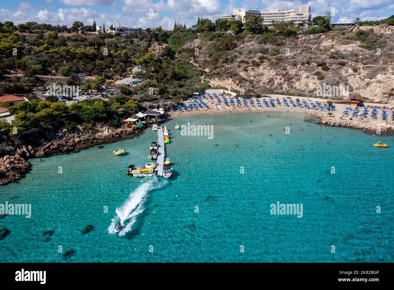 Aerial view Konnos Bay, Protaras, Cyprus Stock Photo - Alamy