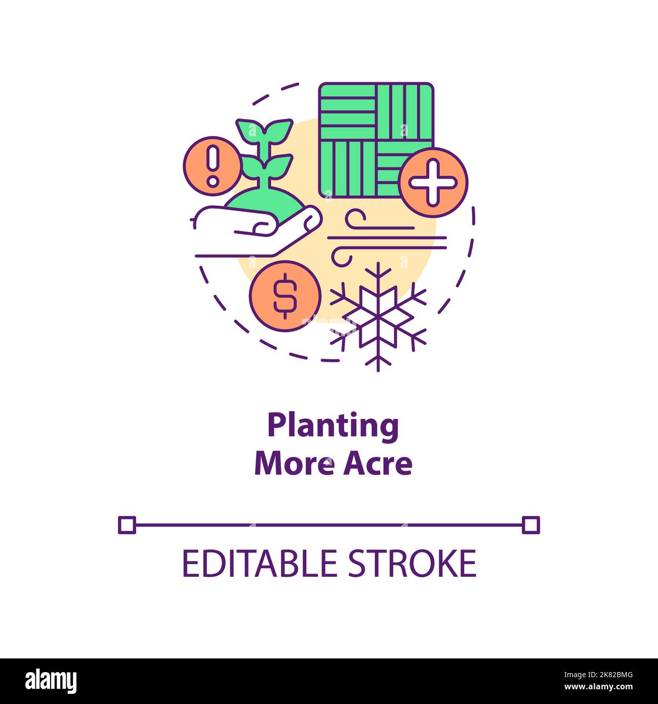 Planting more acres concept icon Stock Vector Image & Art - Alamy