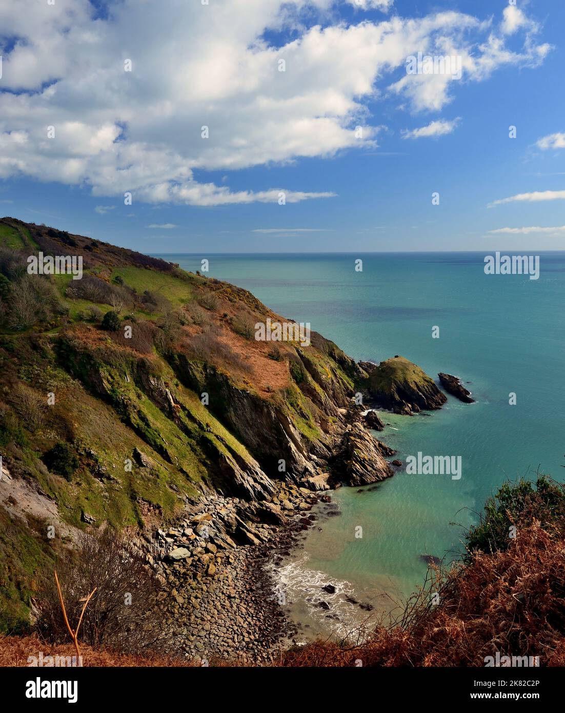 Pudcombe Cove, South Devon in springtime Stock Photo - Alamy