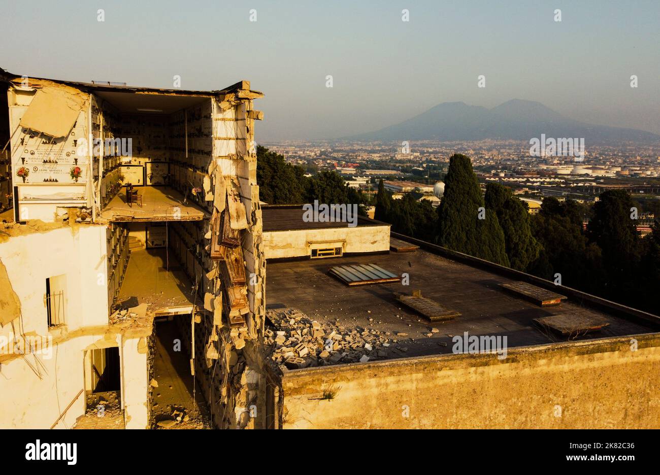 Naples, Italy. 19th Oct, 2022. Coffins suspended in the void are ...