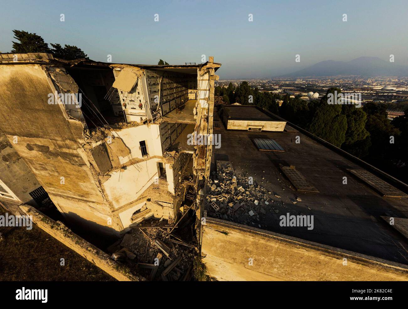 Naples, Italy. 19th Oct, 2022. Coffins suspended in the void are ...