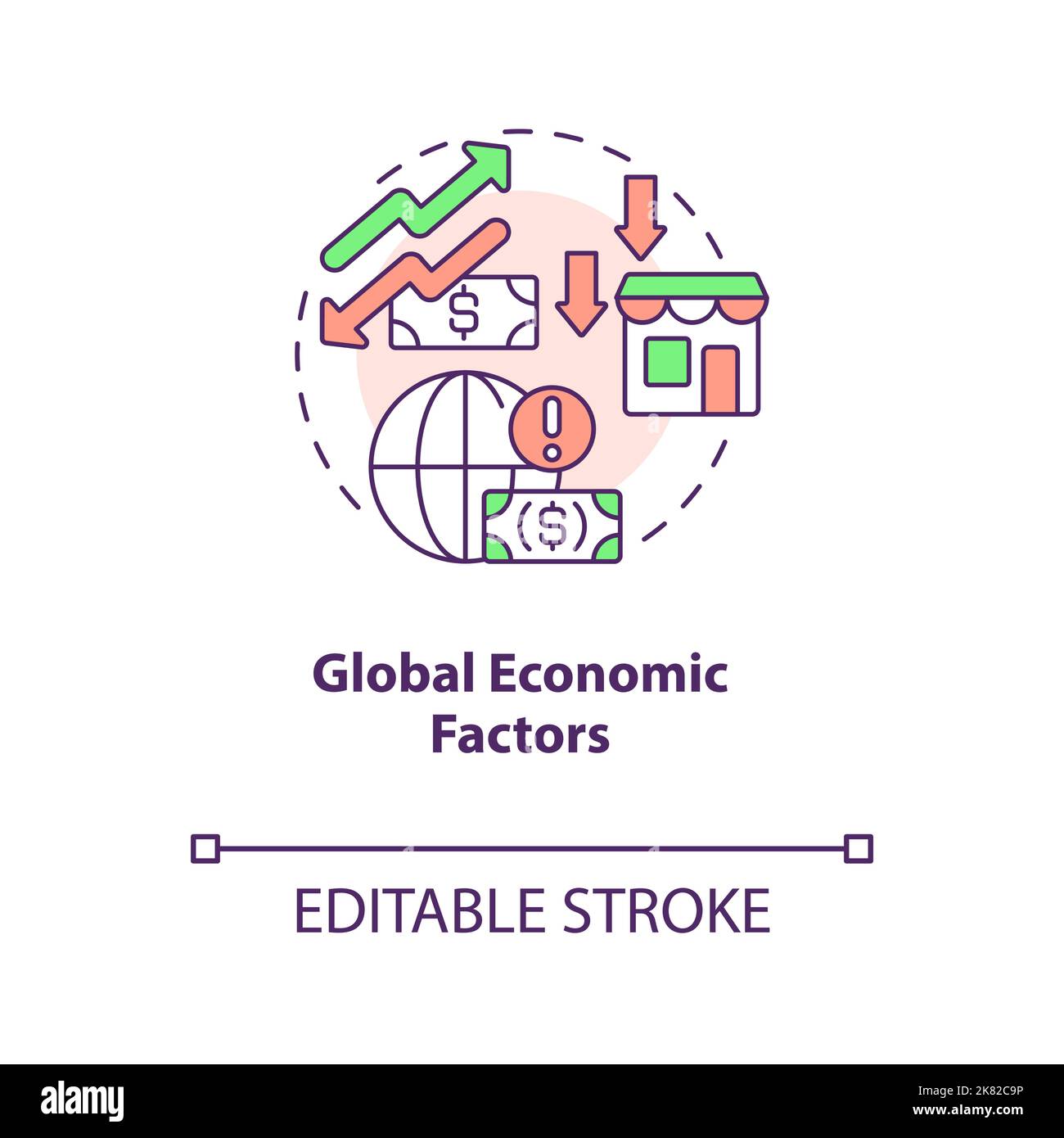 Global economic factors concept icon Stock Vector Image & Art - Alamy