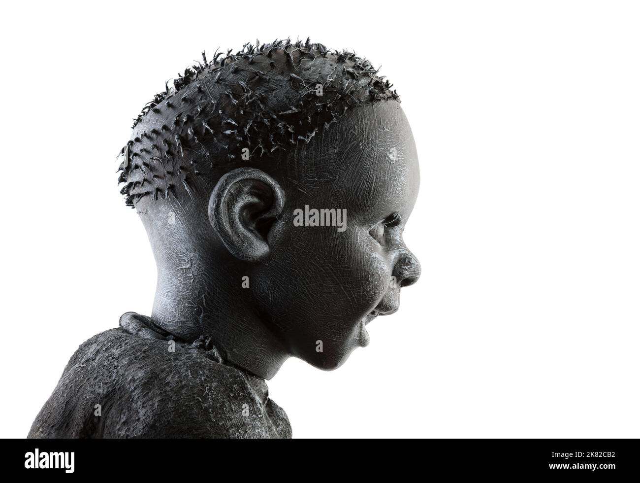 Creepy doll isolated on white background Stock Photo - Alamy