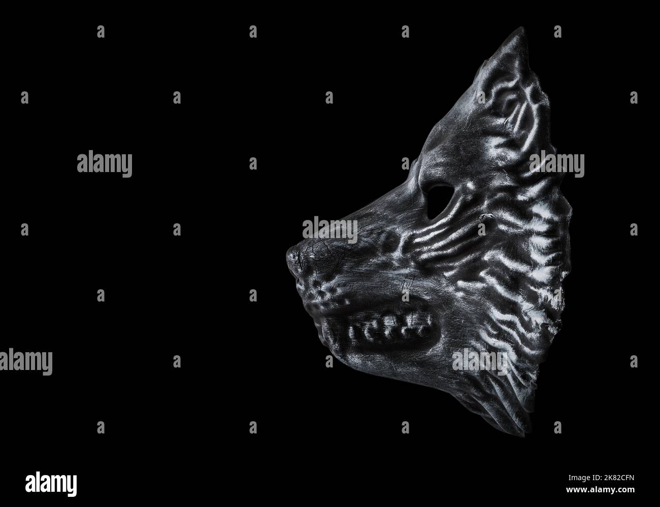 Wolf head isolated on black background with clipping path Stock Photo ...