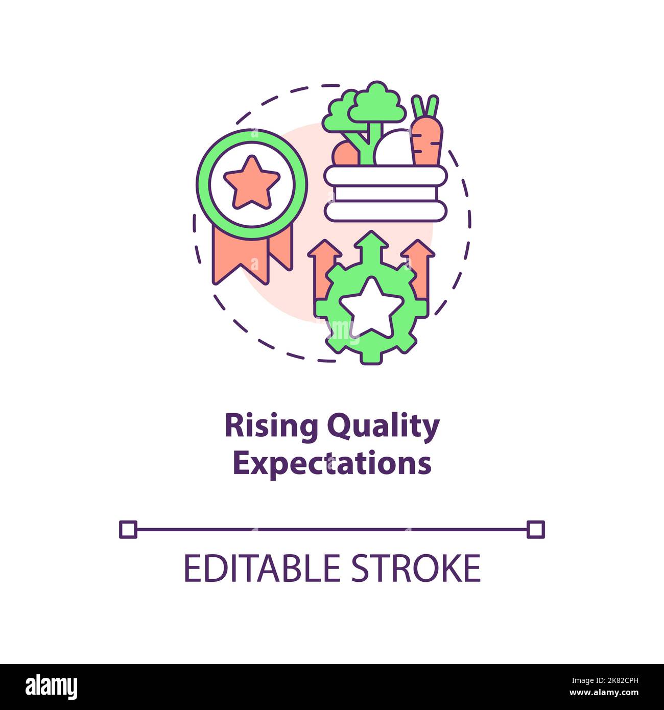 Rise quality expectations concept icon Stock Vector Image & Art - Alamy