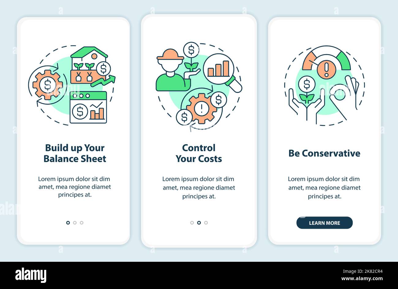 Interest rates on farm onboarding mobile app screen Stock Vector Image ...