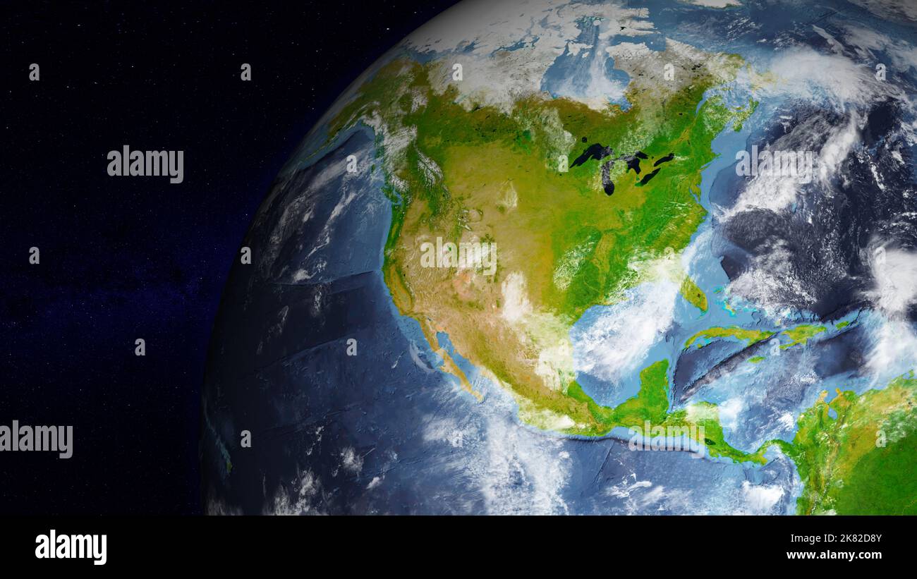 Realistic Earth globe focused on North America Stock Photo - Alamy