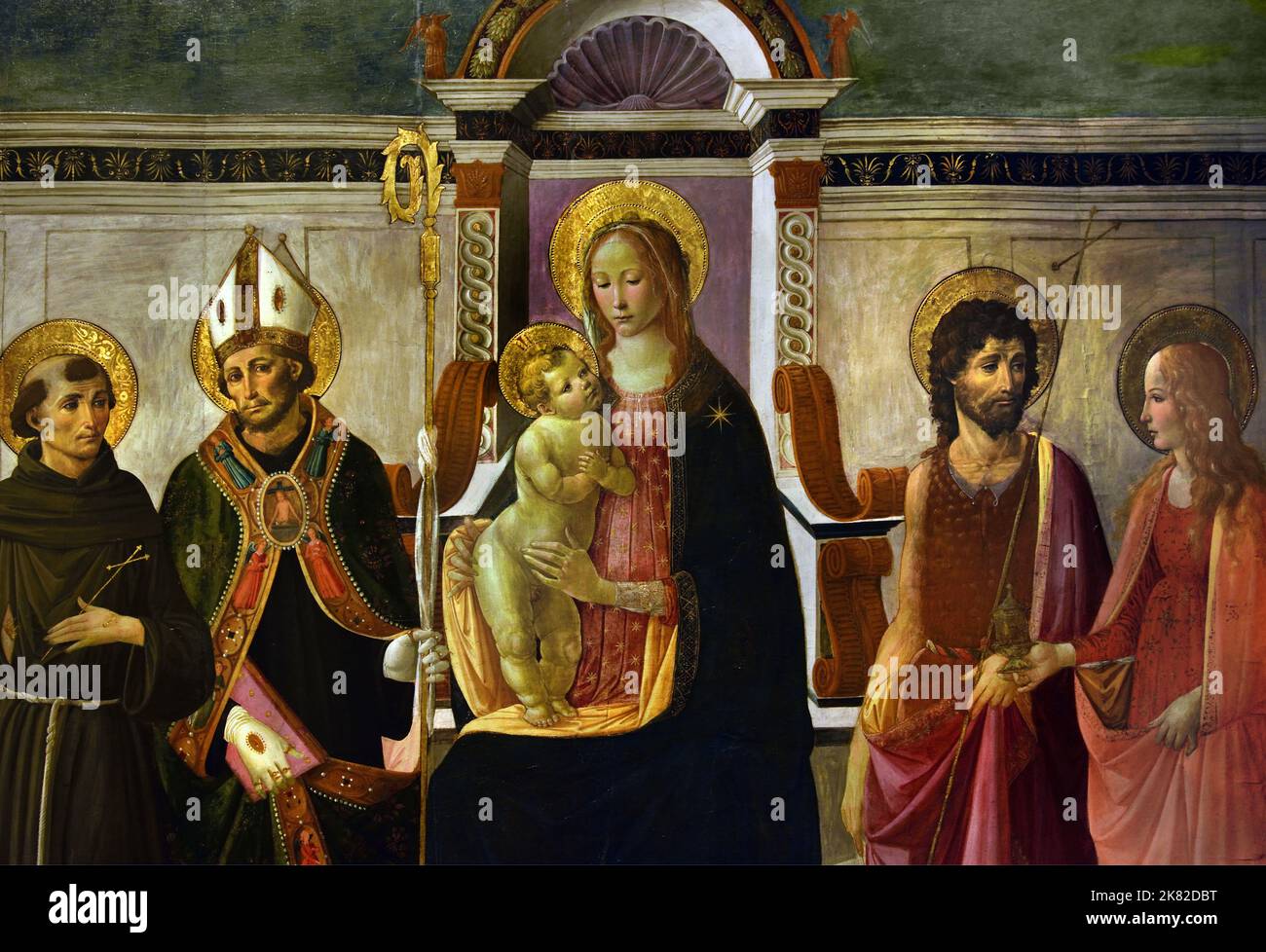 Enthroned Madonna and Child with Saints Francis, Louis of Toulouse ...
