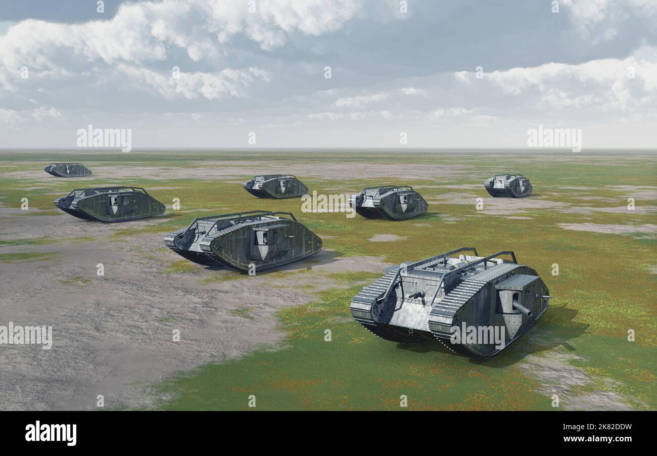 British heavy tanks of World War I Stock Photo - Alamy