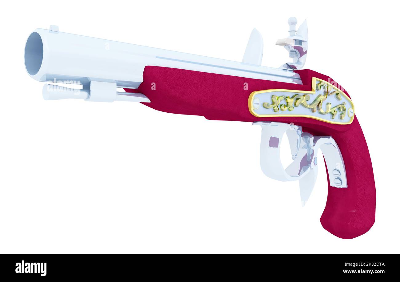 Pirate gun isolated on white background Stock Photo - Alamy
