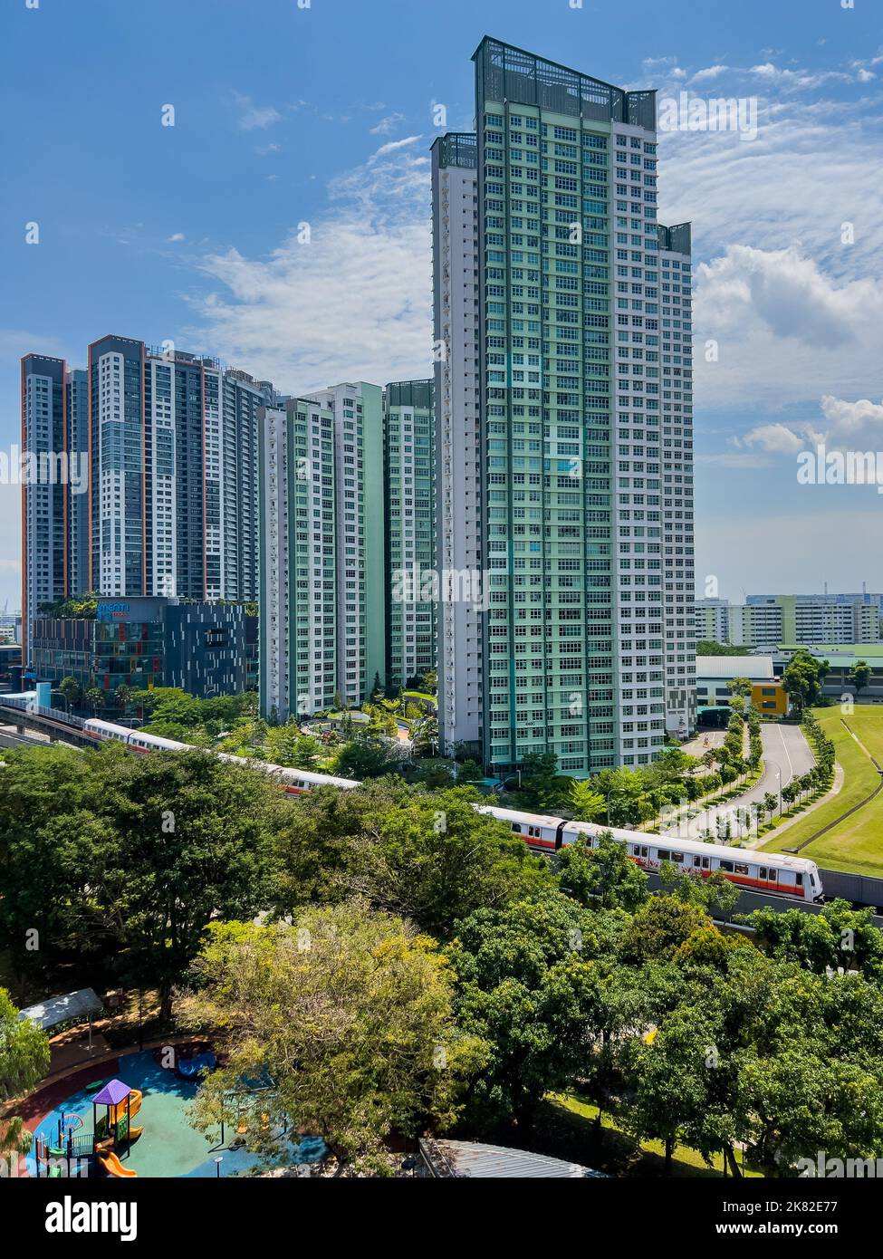 Singapore urban infrastructure at a neighbourhood area, built with mall ...