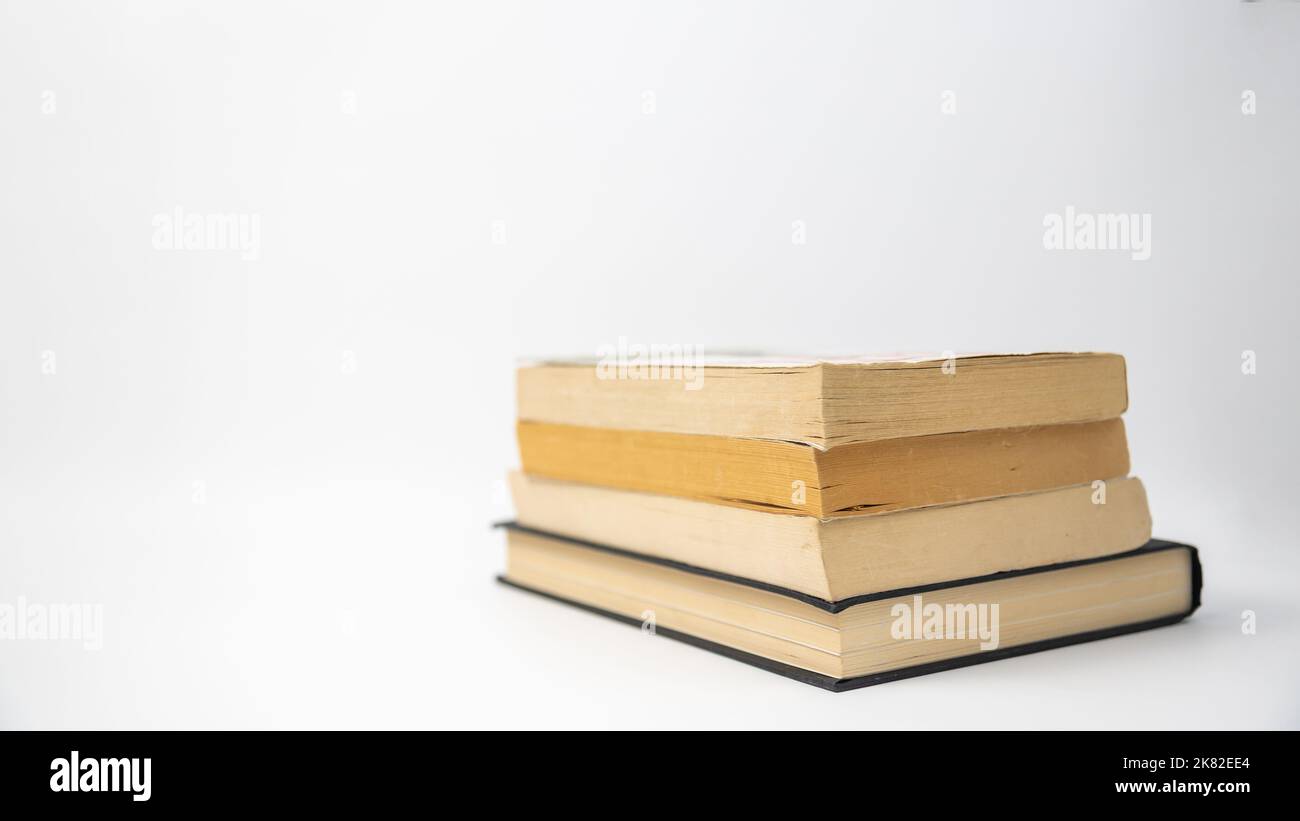 Stack of books isolated on white background.back to school concept ...