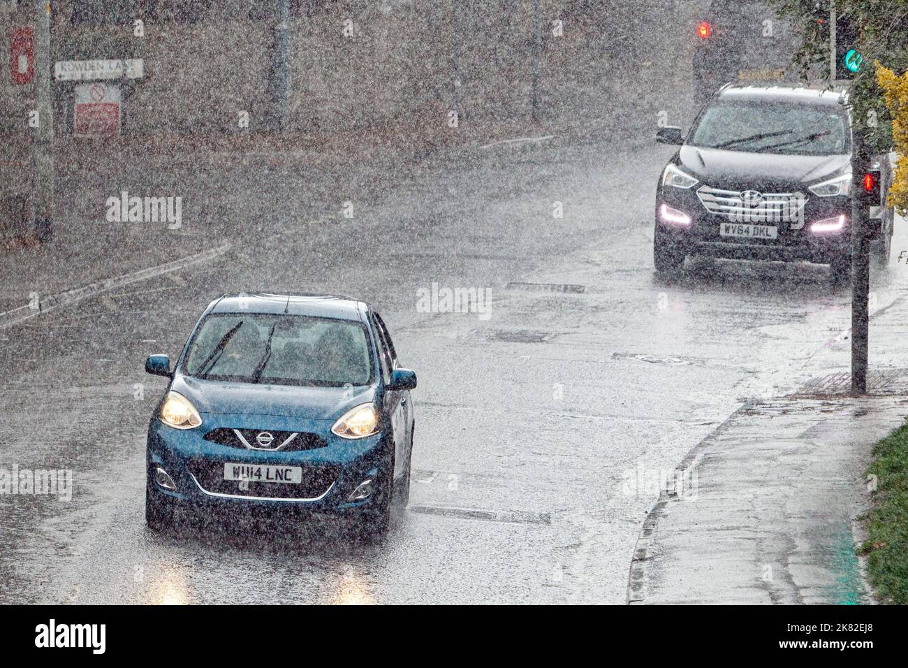 Chippenham, Wiltshire, UK, 20th Oct, 2022. Drivers are pictured in ...