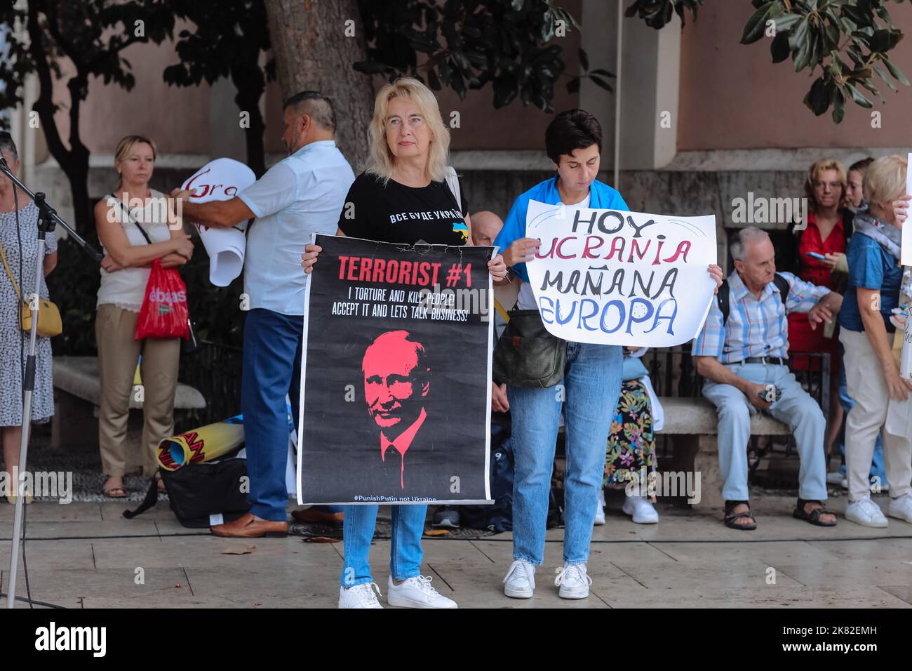 Valencia , Spain. September 18, 2022: Meeting, Ukraine War Protest ...