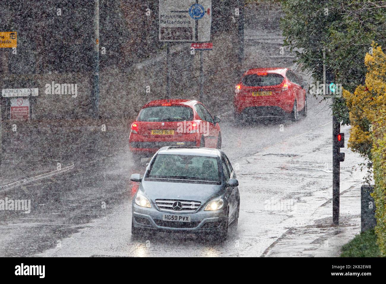 Chippenham, Wiltshire, UK, 20th Oct, 2022. Drivers are pictured in ...