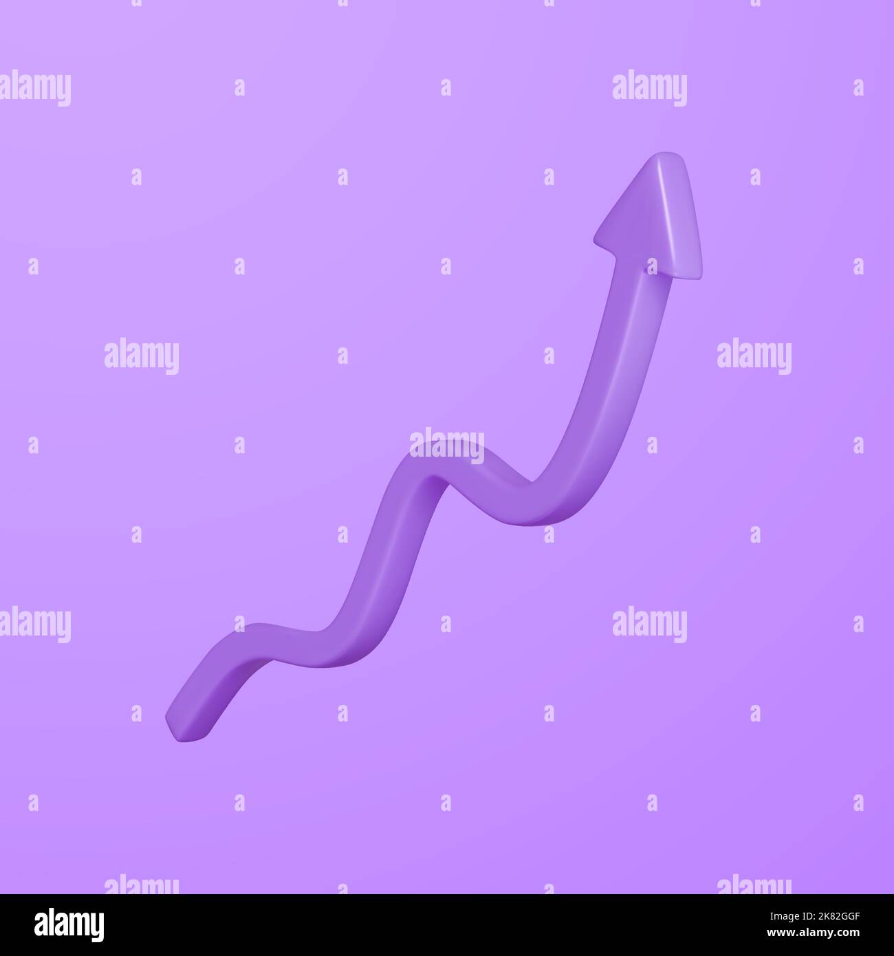 3D rising arrow. Growth and profit shown by arrow up. Stock market ...