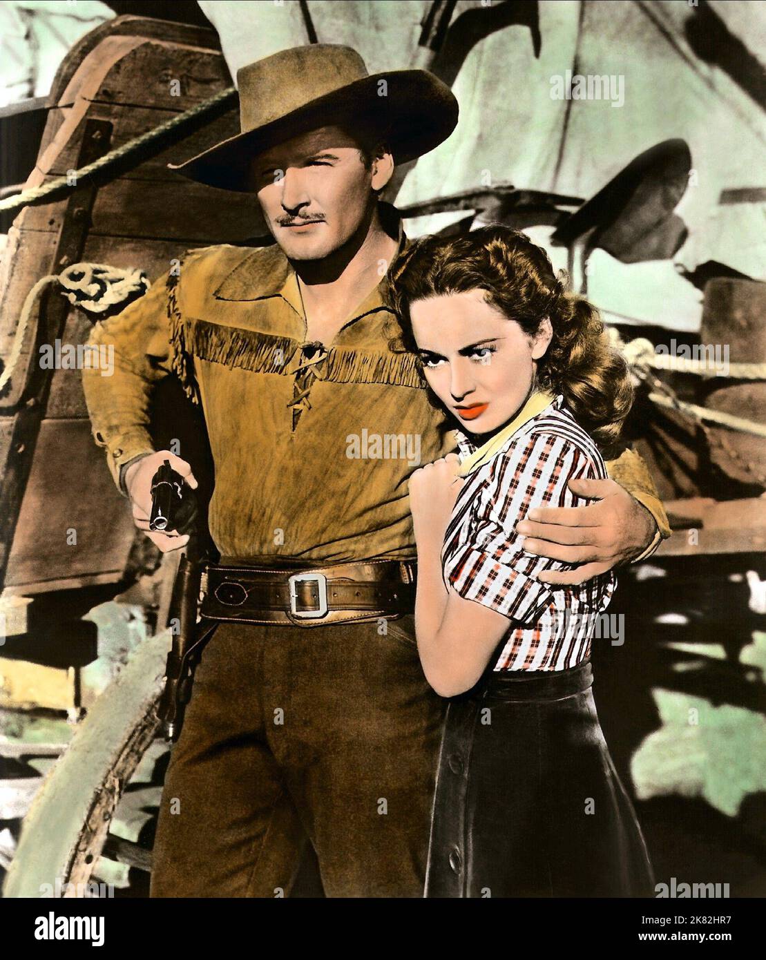 Errol Flynn & Olivia De Havilland Film Dodge City (USA 1939) Characters ...
