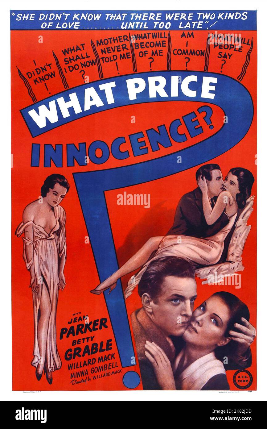 Movie Poster Film: What Price Innocence? (1938) Director: Willard Mack ...