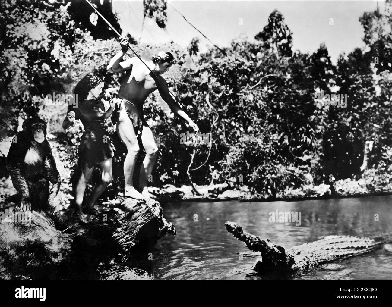 Maureen O'Sullivan & Johnny Weissmuller Film: Tarzan Escapes (USA 1936 ...