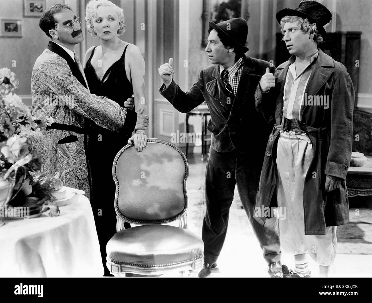 Groucho Marx, Esther Muir, Chico Marx & Harpo Marx Film A Day At The ...