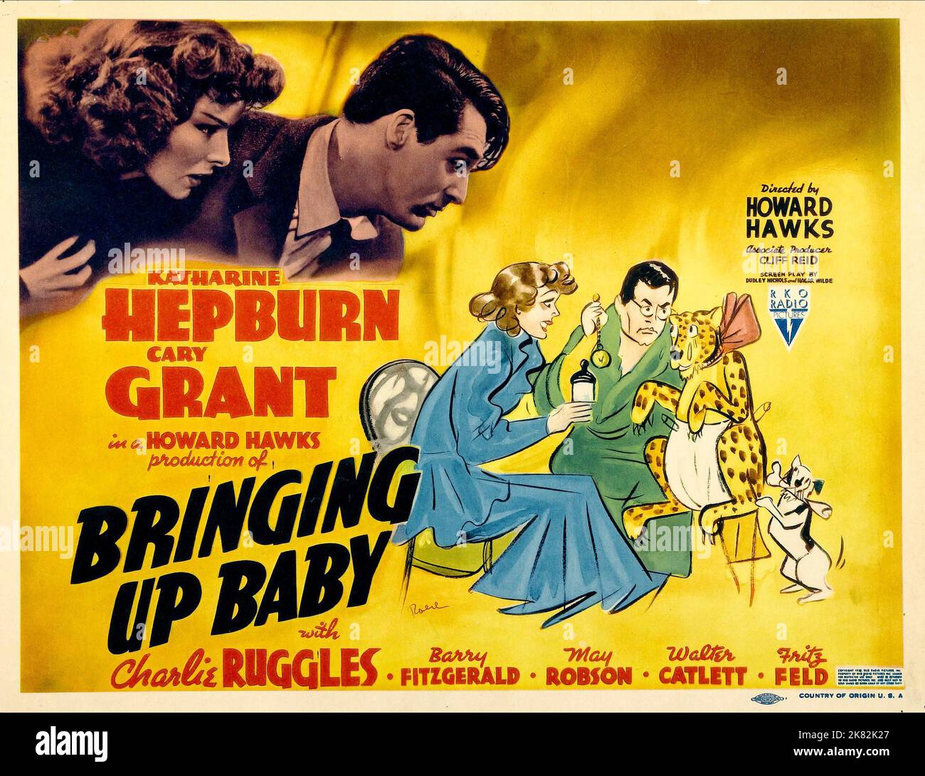 Katharine Hepburn & Cary Grant Film Bringing Up Baby (1938) Characters ...