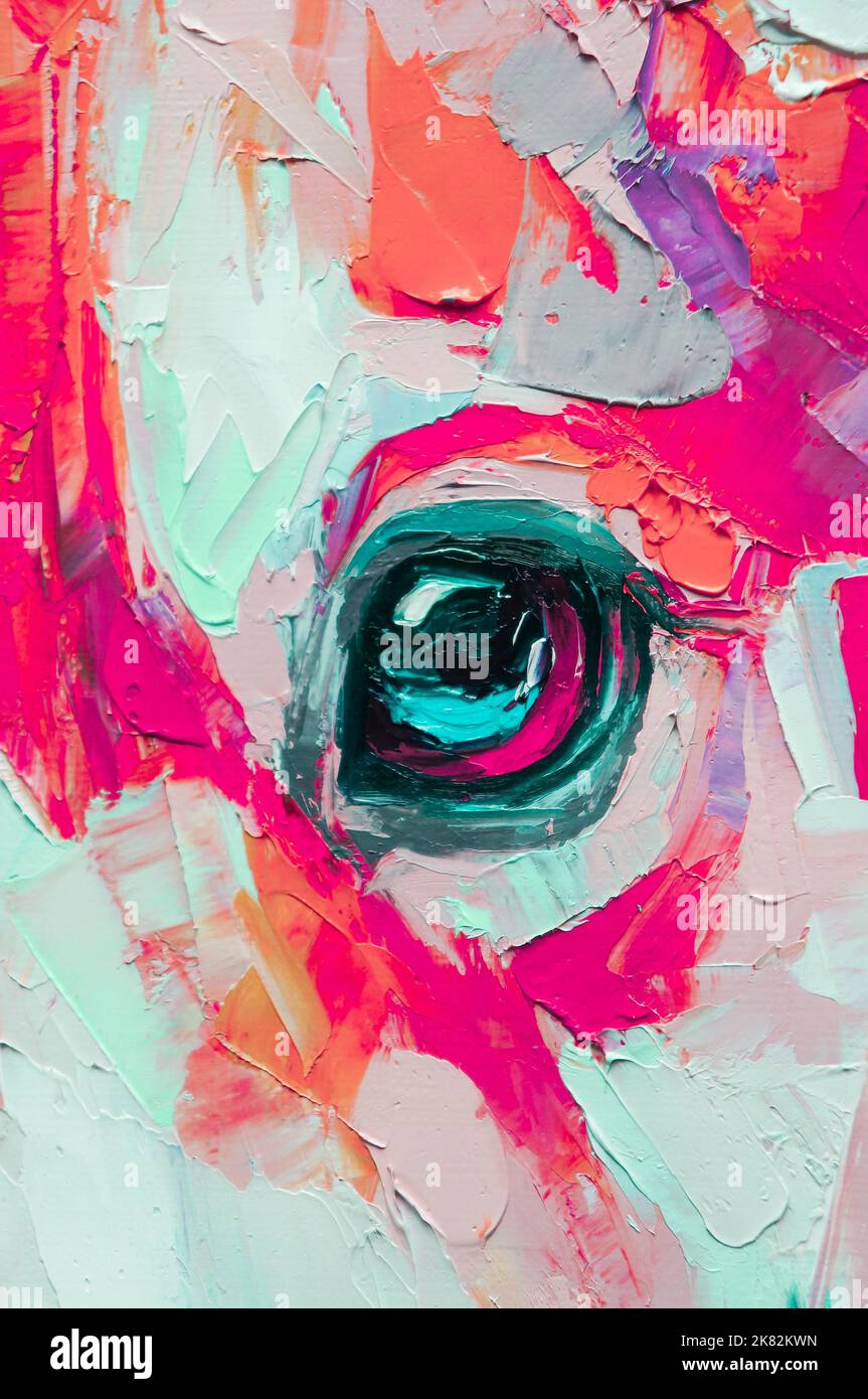 Animal painting big eyes close up for decoration and interior, canvas ...