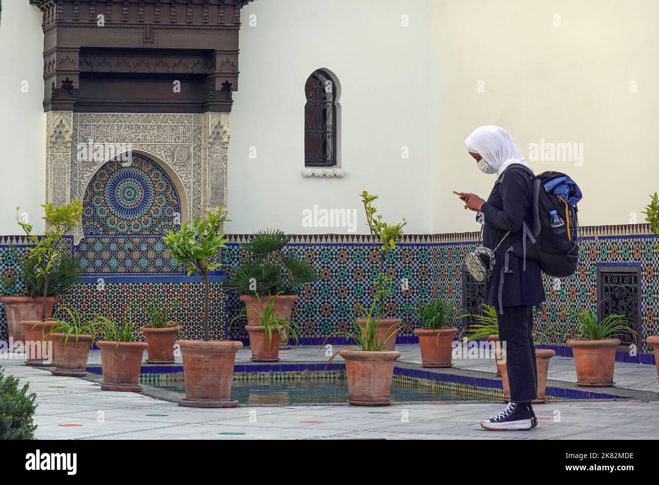 France, Paris, The Grand Mosque of Paris , Grande Mosquee de Paris ...