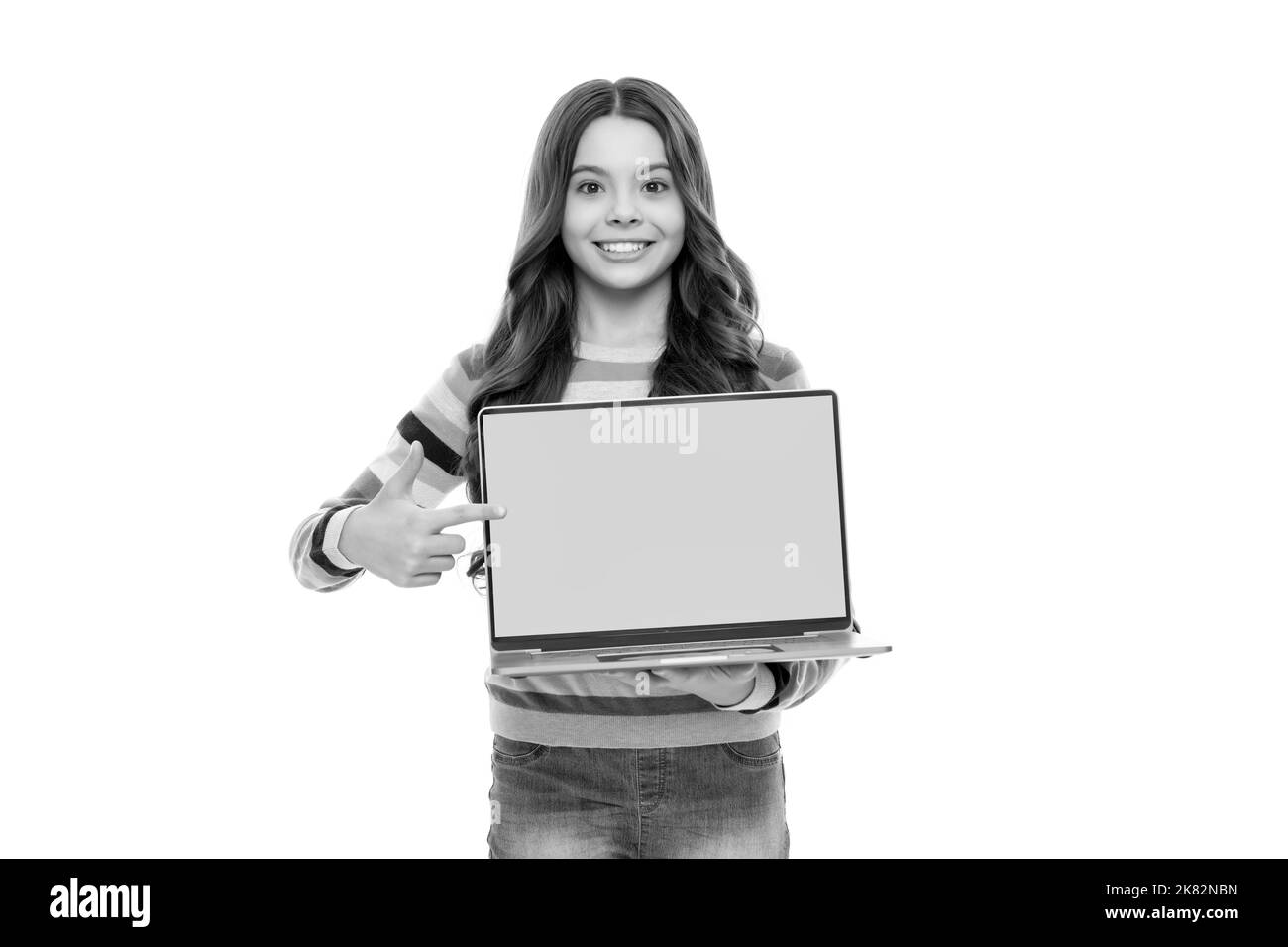 happy child study online education making presentation on computer copy ...