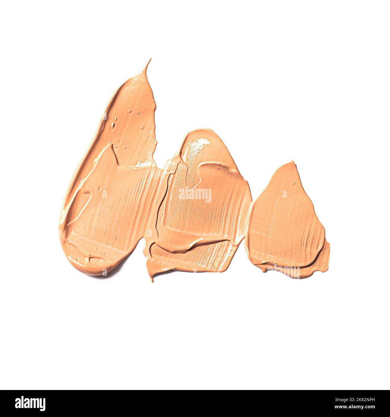 Tone cream smear swatches isolated on white background. Beige color ...