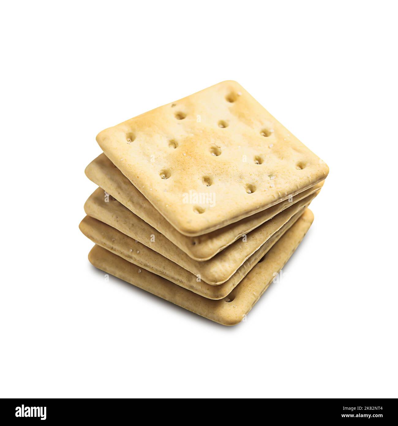 Stack of dry crackers isolated on white background with shadow Stock ...