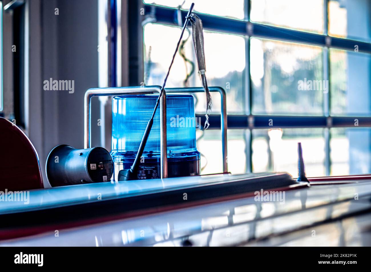 Fire brigade blue light icon image Stock Photo - Alamy