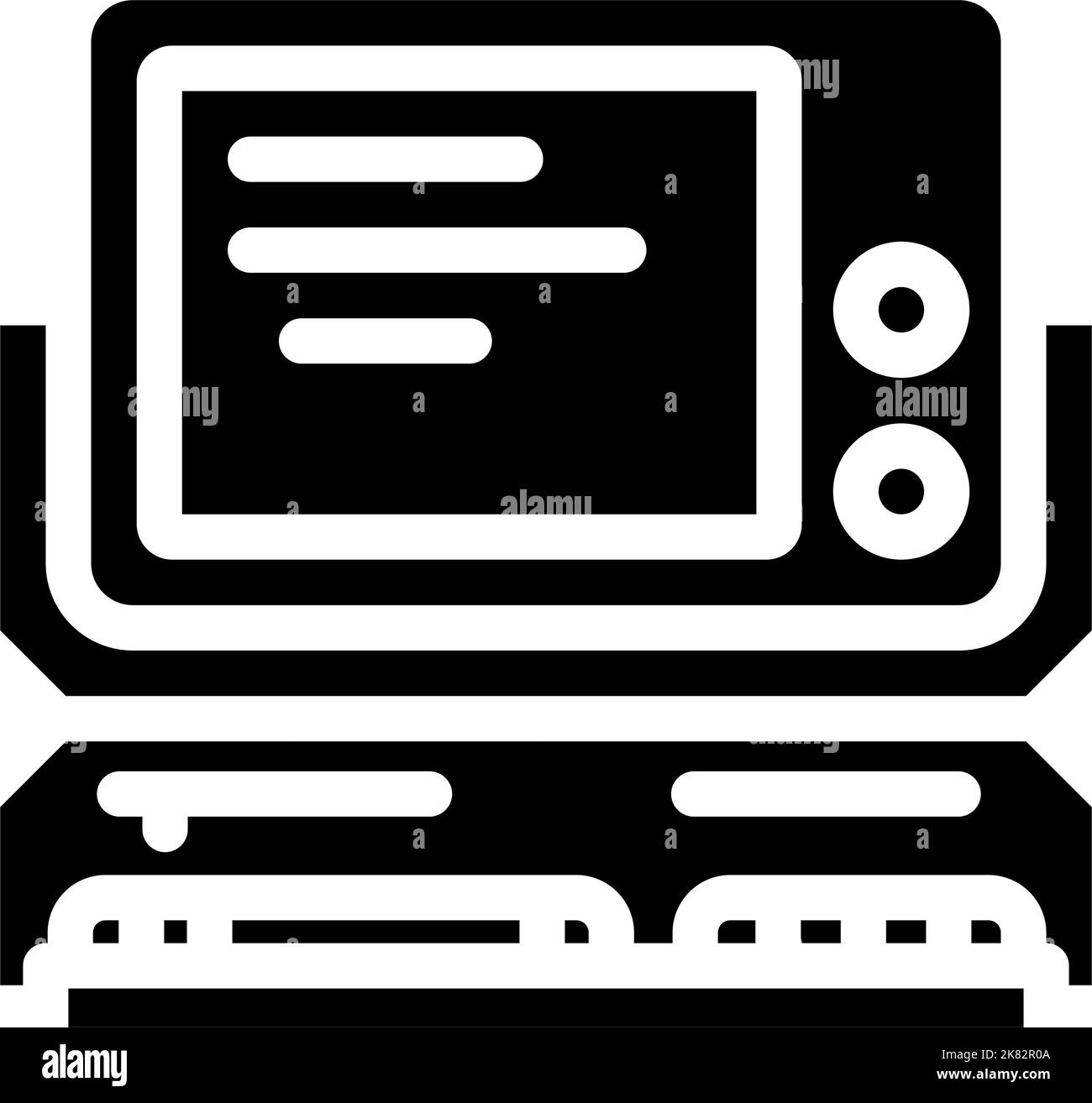 computer pc retro gadget glyph icon vector illustration Stock Vector ...