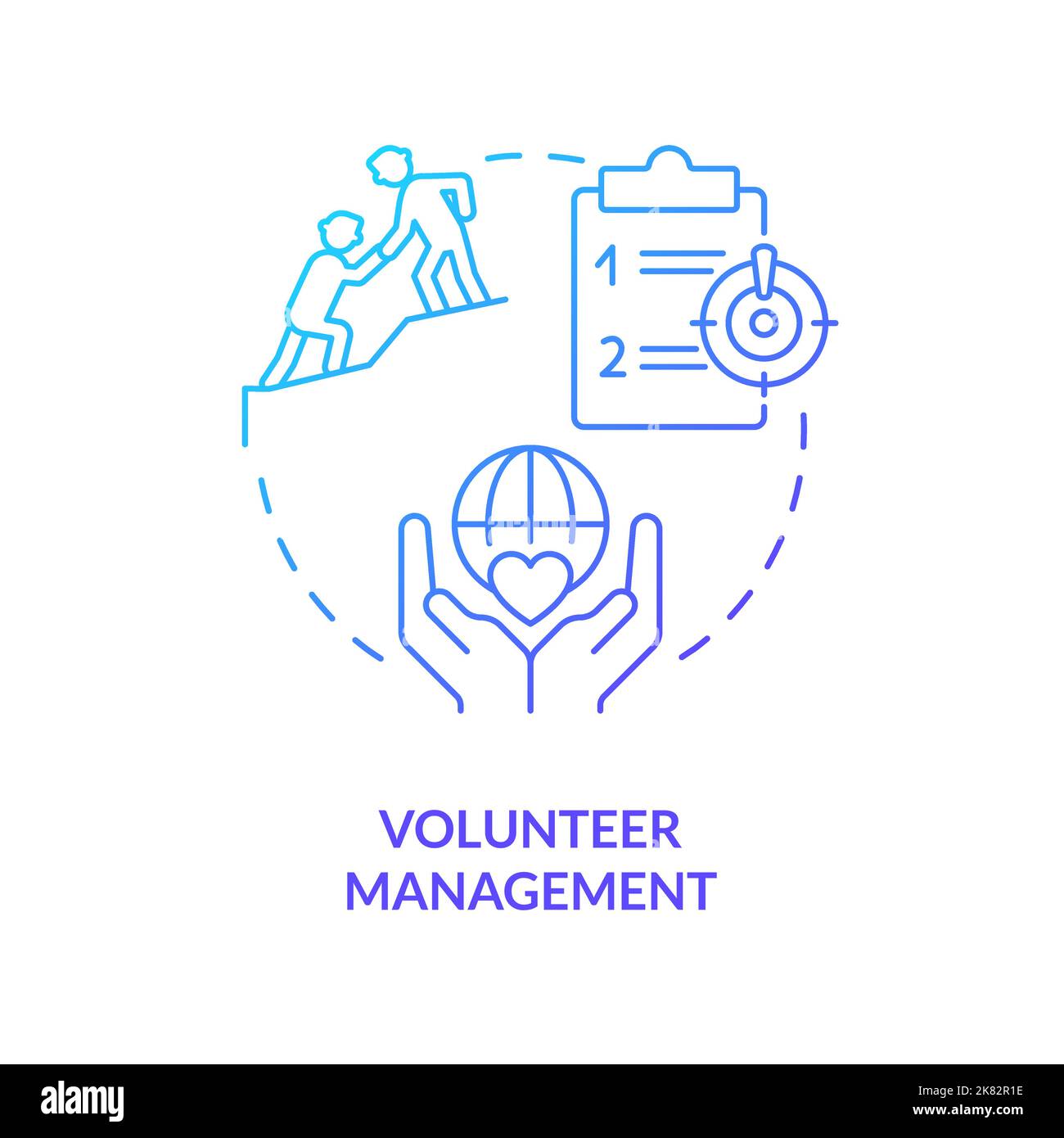 Volunteer management blue gradient concept icon Stock Vector Image & Art - Alamy
