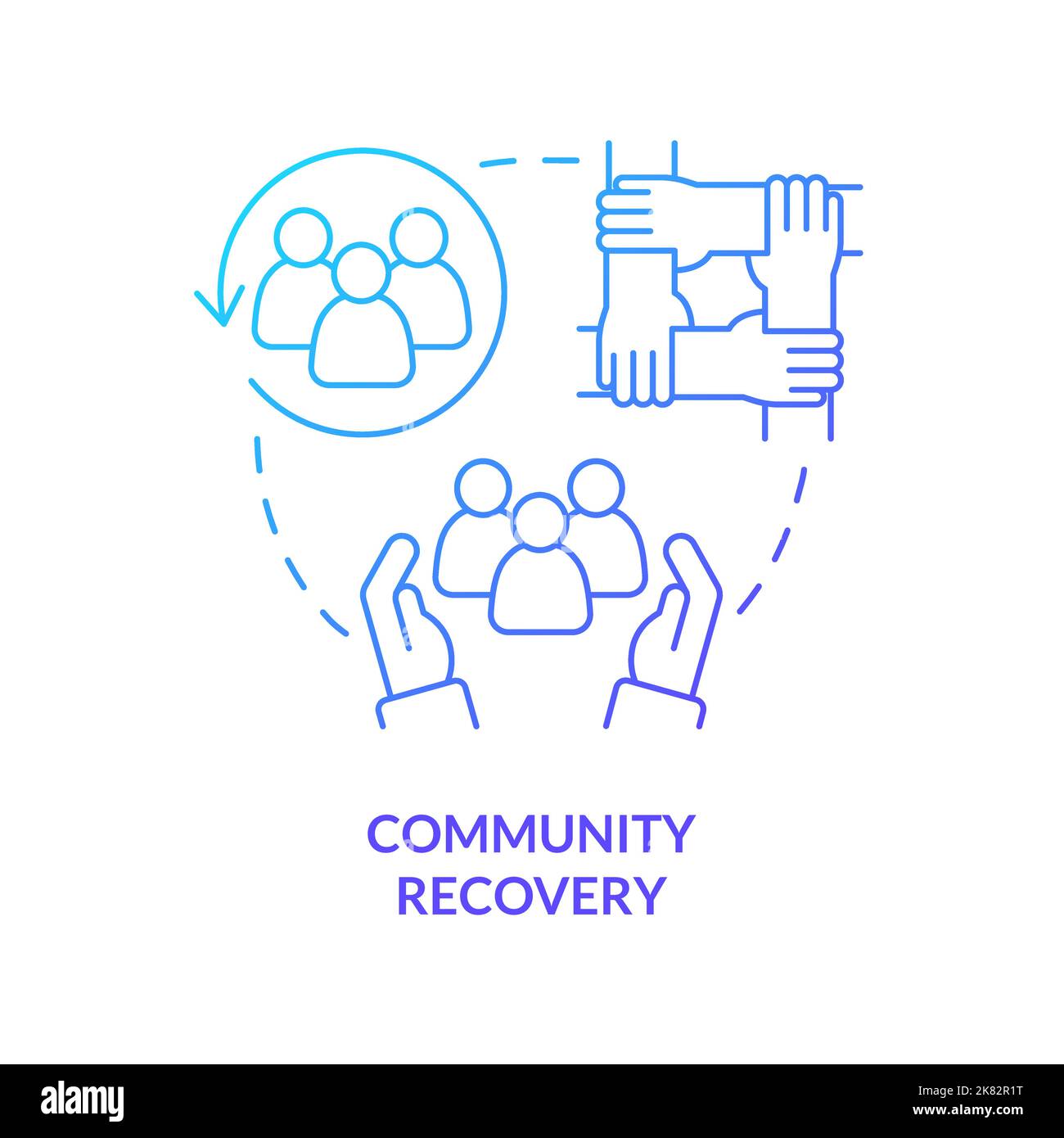 Community recovery blue gradient concept icon Stock Vector Image & Art ...