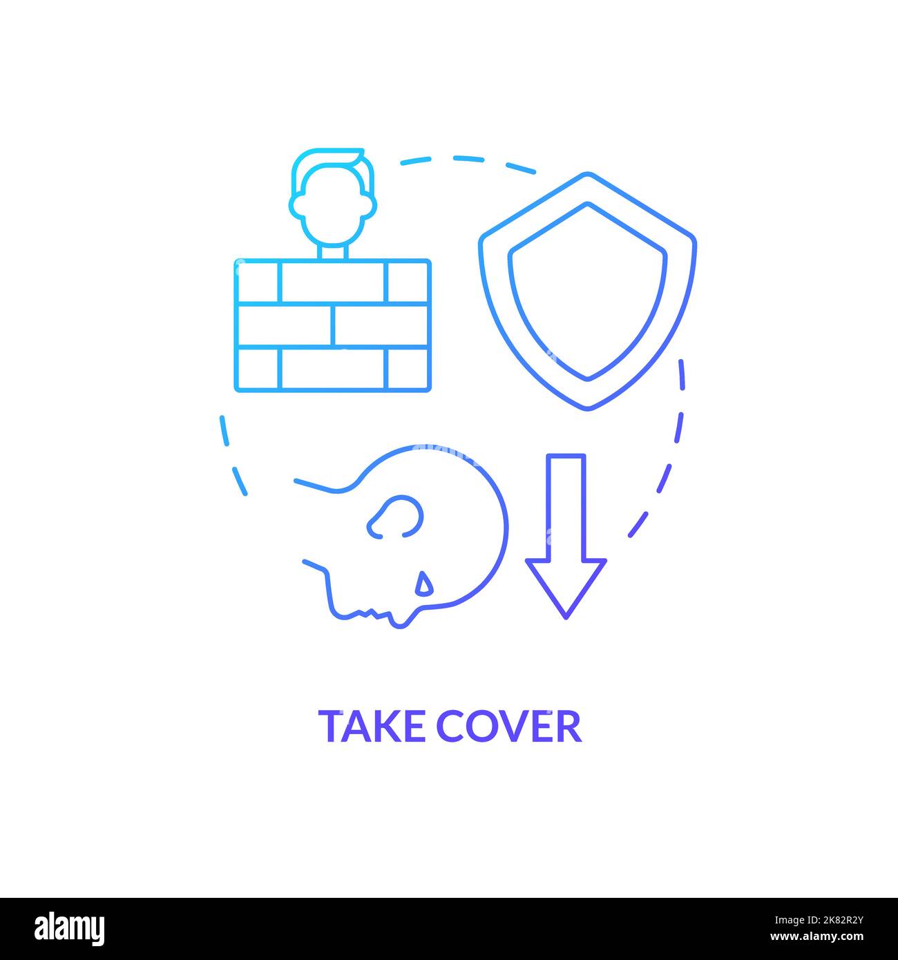 Take cover blue gradient concept icon Stock Vector Image & Art - Alamy