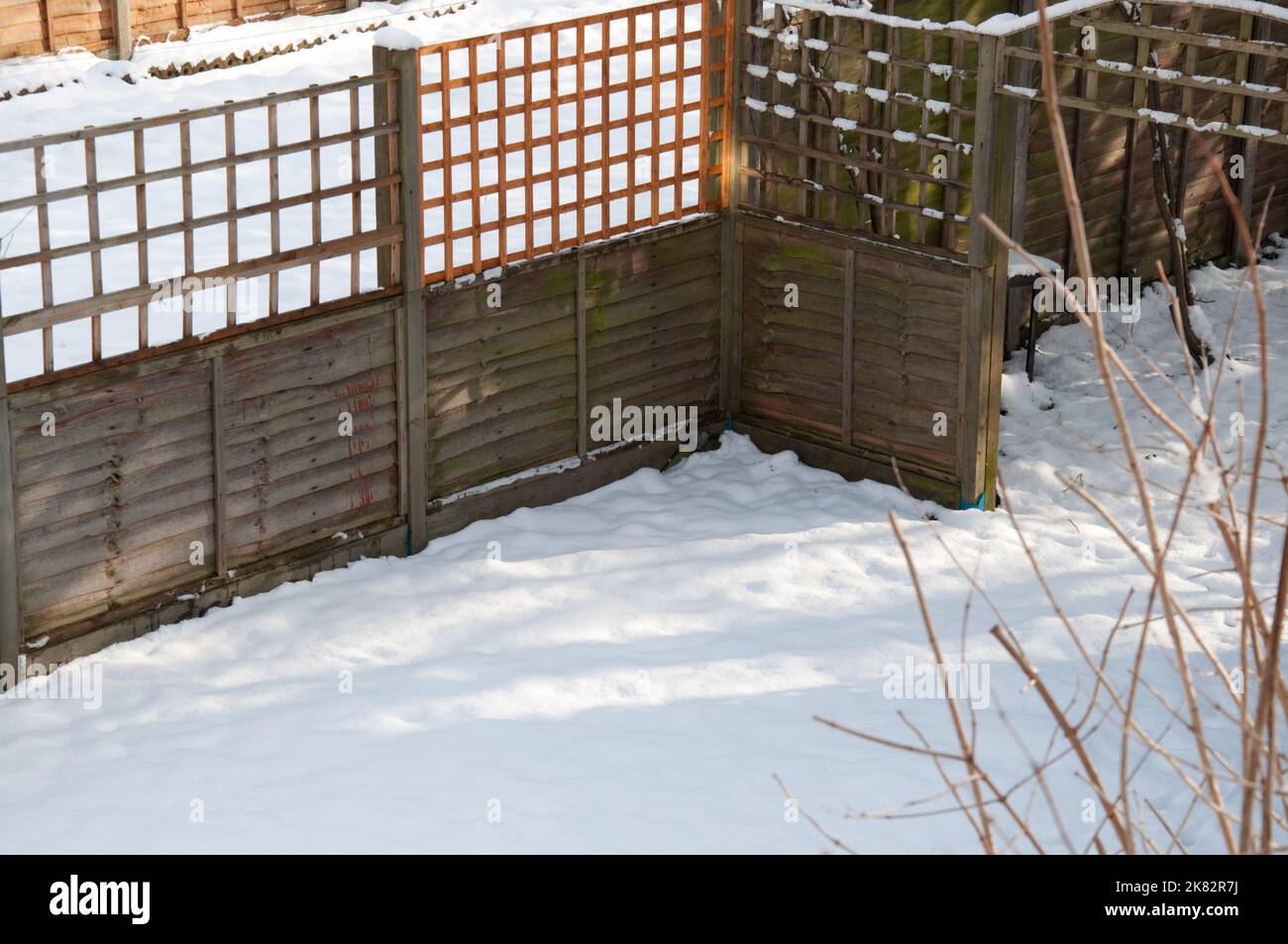 Snow in London back gardens, London, UK Stock Photo - Alamy