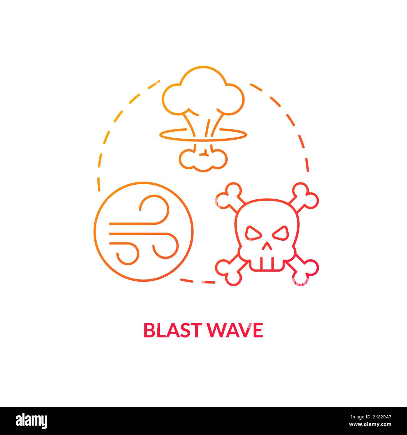 Blast wave red gradient concept icon Stock Vector Image & Art - Alamy