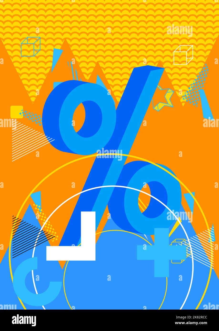 Colorful sale banner template design with Huge Percentage Sign. Special ...