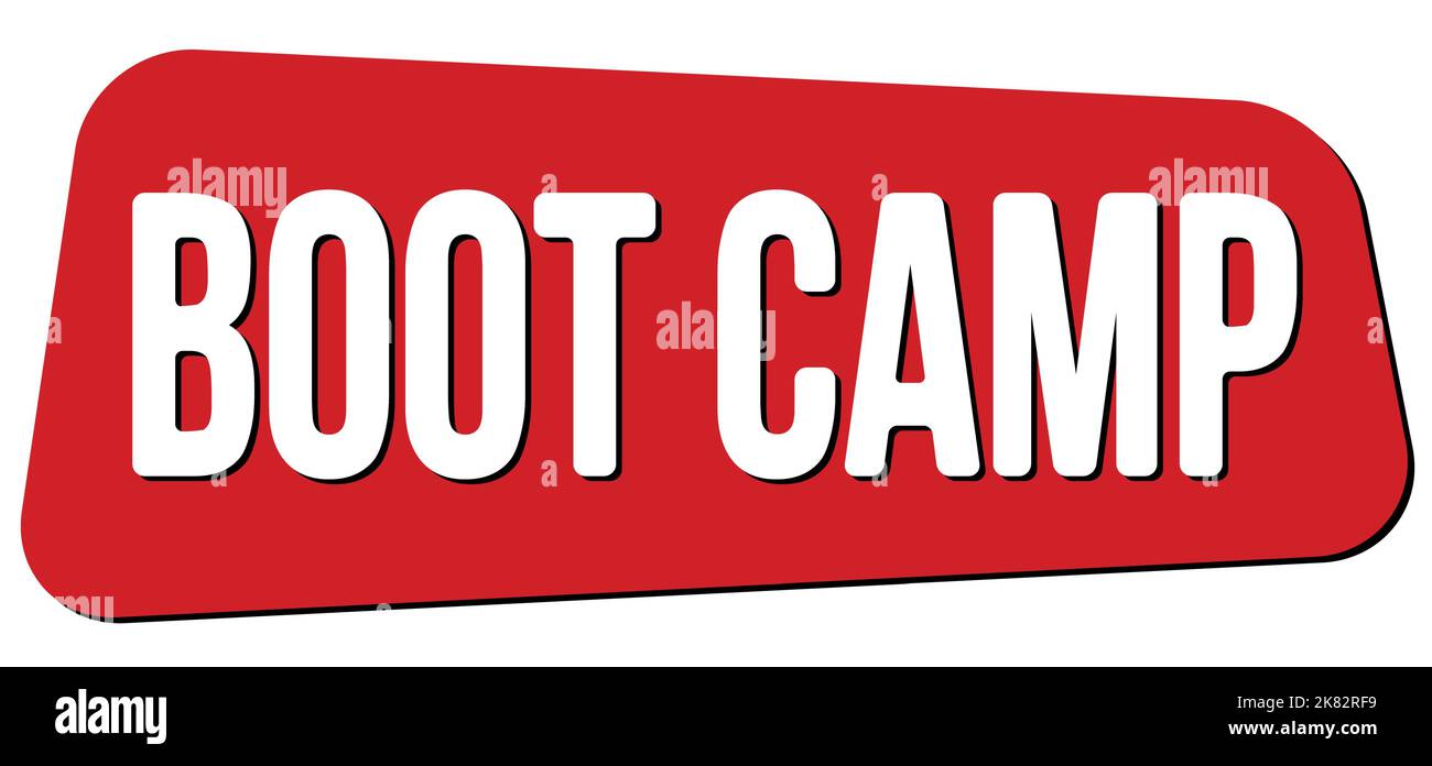 BOOT CAMP text written on red trapeze stamp sign Stock Photo - Alamy
