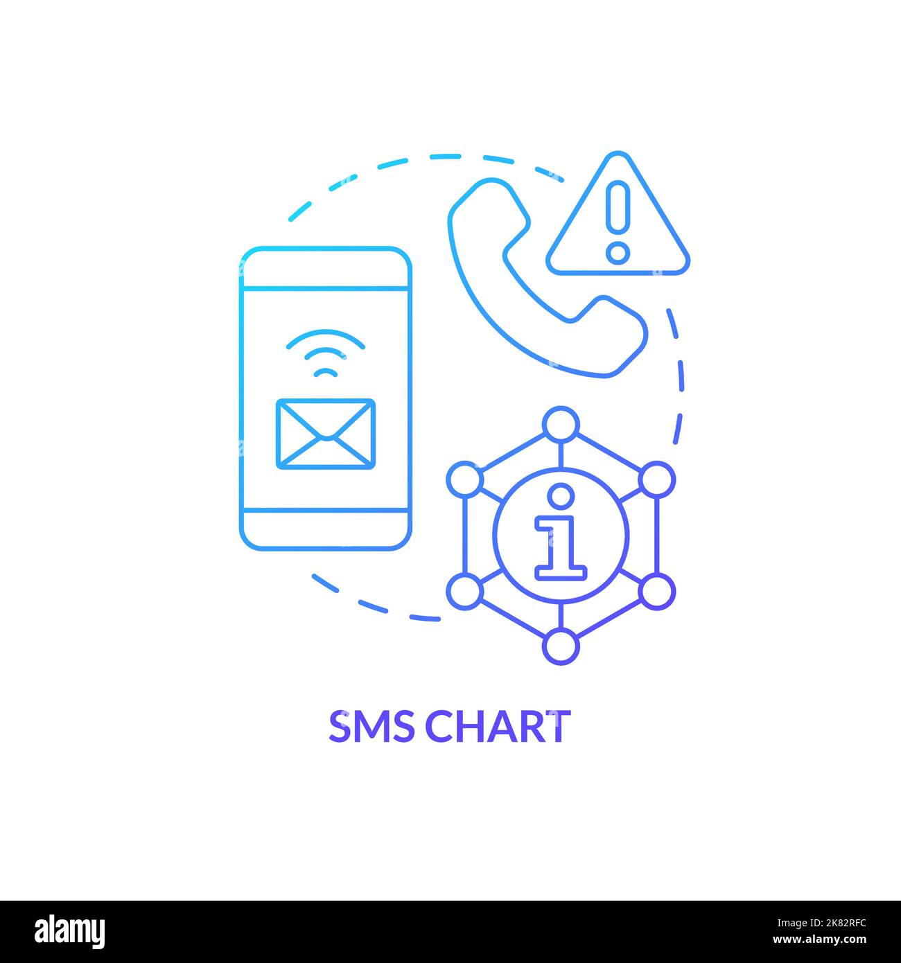 SMS chart blue gradient concept icon Stock Vector Image & Art - Alamy