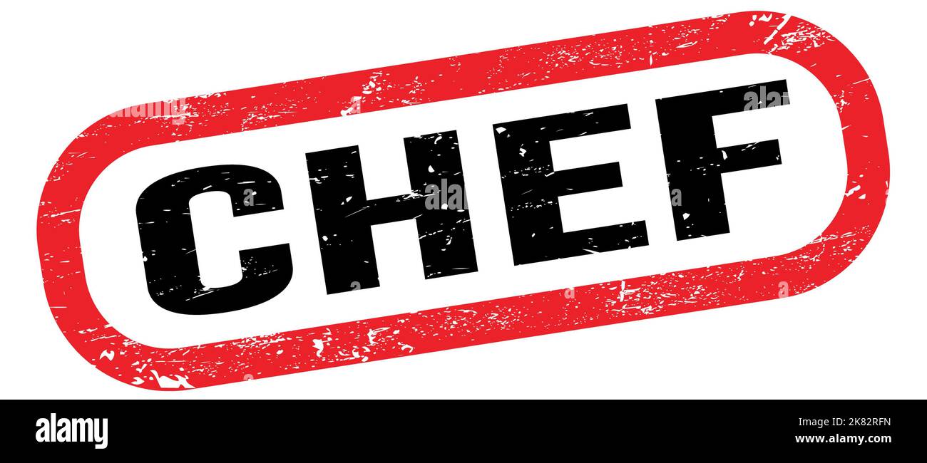 CHEF, text on red-black rectangle stamp sign Stock Photo - Alamy