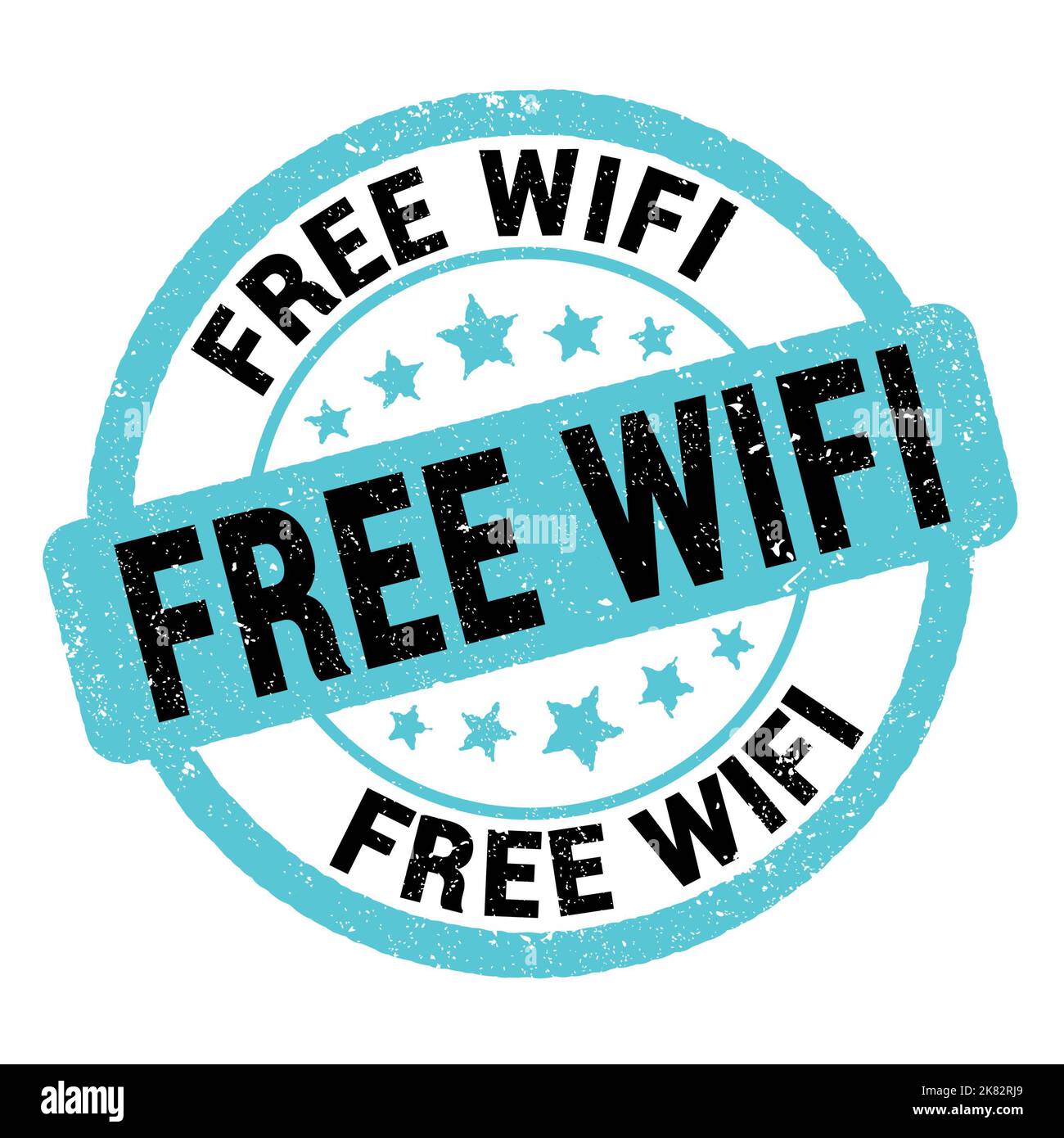 FREE WIFI text written on blue-black grungy stamp sign Stock Photo - Alamy