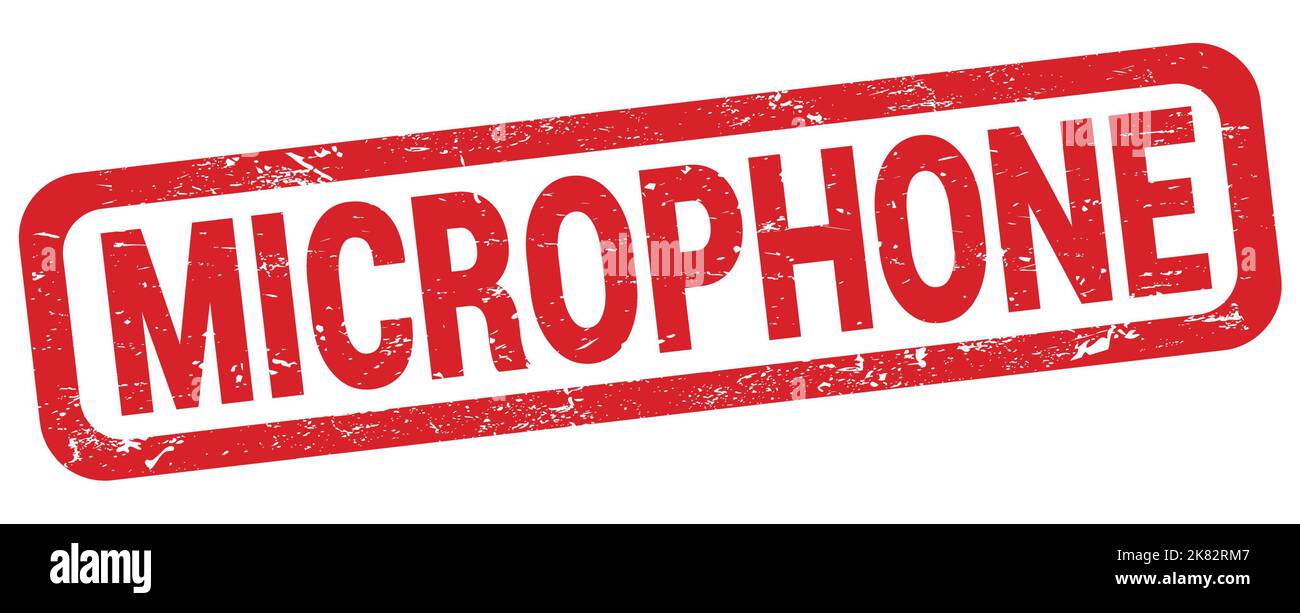 MICROPHONE text written on red rectangle stamp sign Stock Photo - Alamy