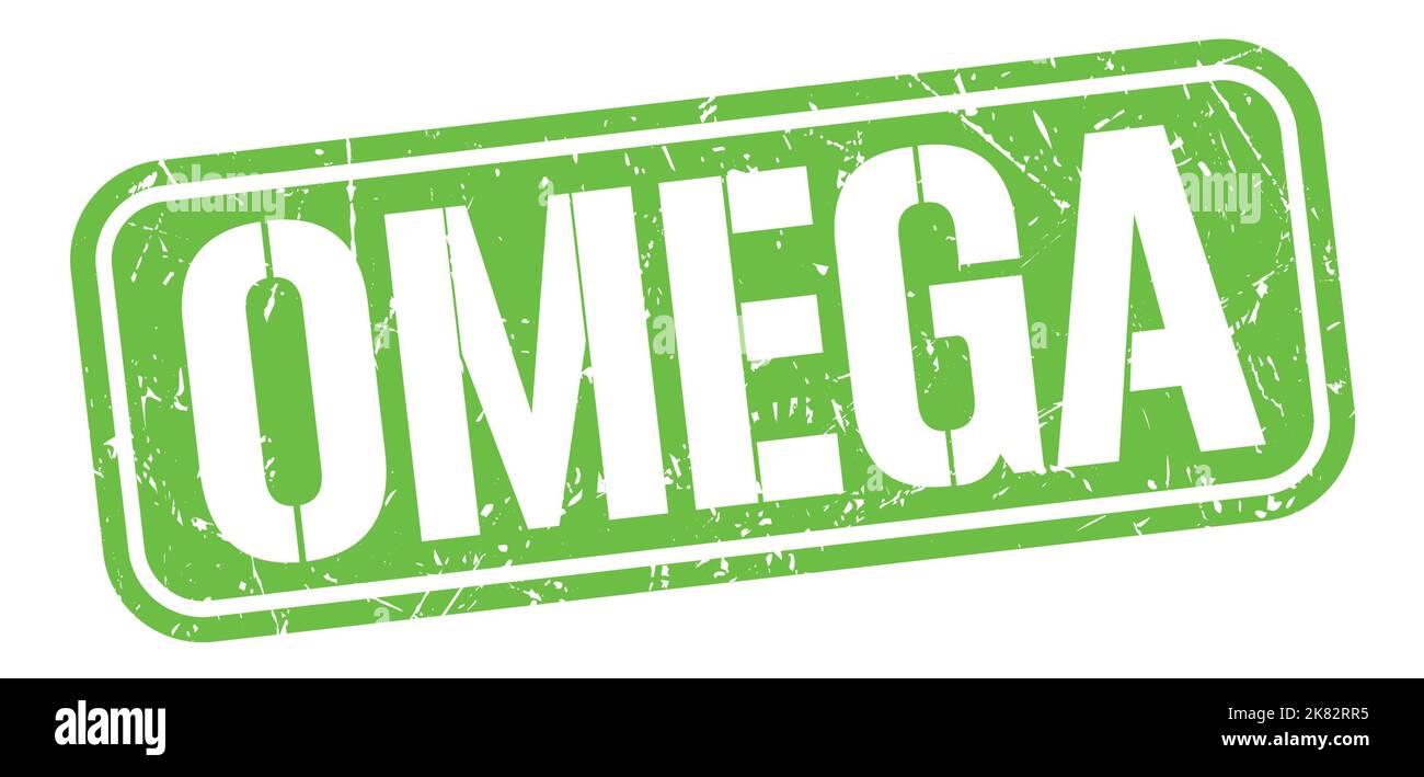 OMEGA text written on green grungy stamp sign Stock Photo - Alamy