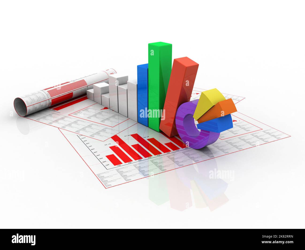 3d rendering Stock market online business concept. business Graph Stock ...