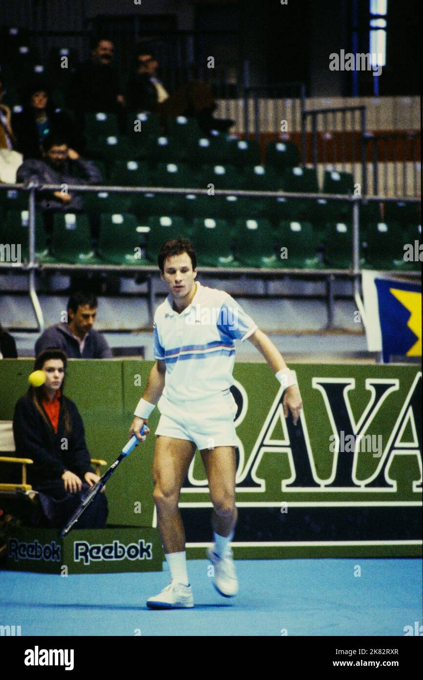 French tennis player Marc Tulasne, Grand Prix de Tennis de Lyon, France ...